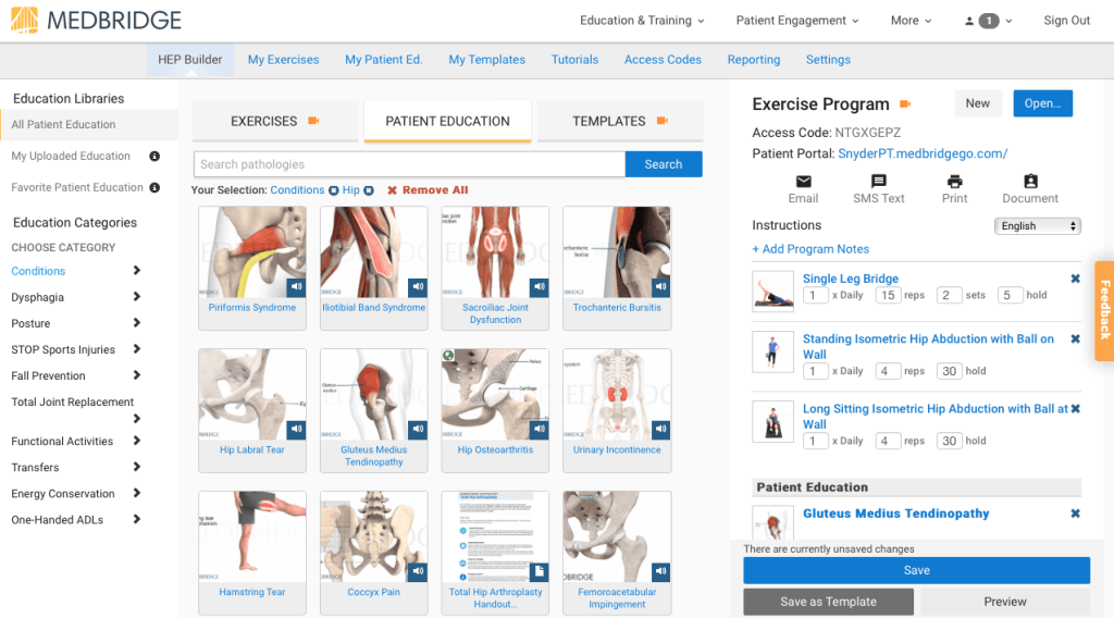 Review: MedBridgeGO Patient HEP app – John Snyder, DPT